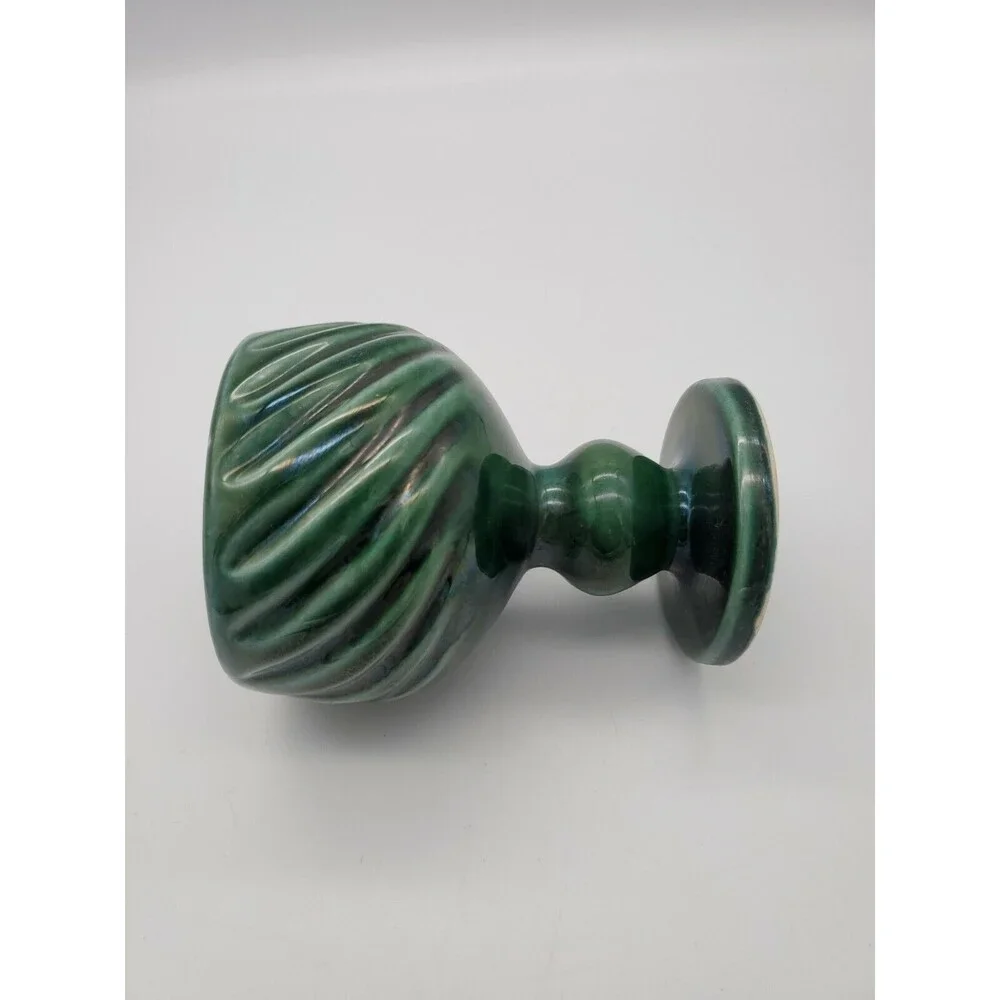 hull | Accents | Hull Usa Pottery F5 Blue Green Drip Glaze Swirl Goblet ...